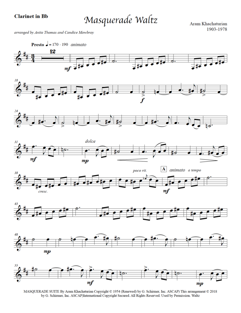 Masquerade Waltz – Guitar Chamber Music Press