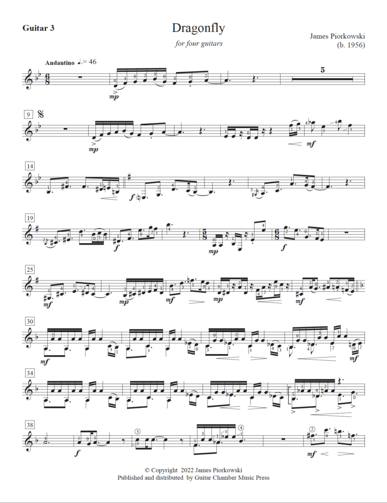 Dragonfly – Guitar Chamber Music Press