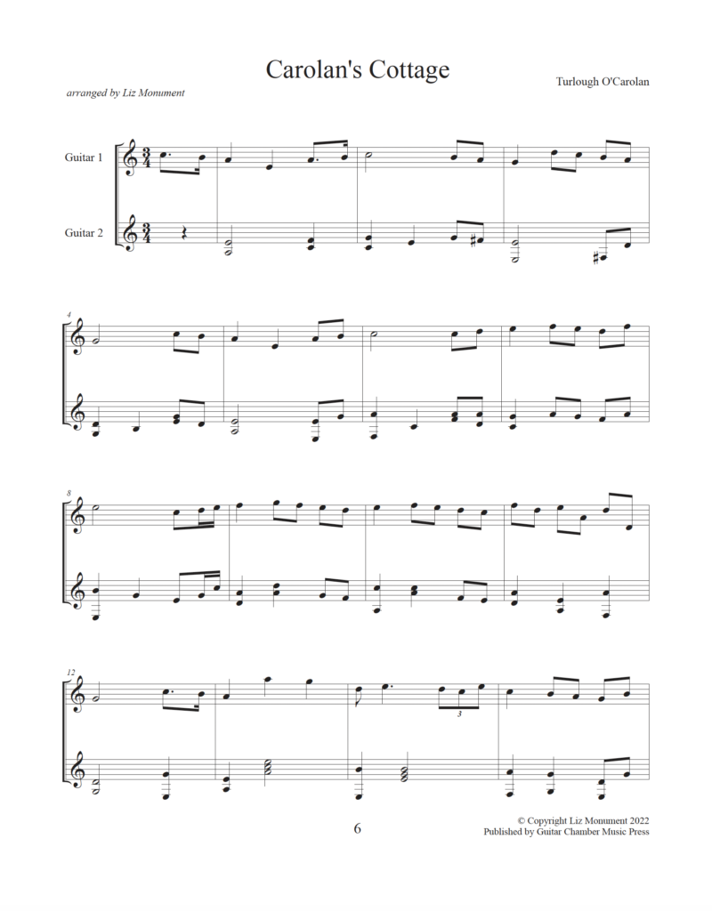 The Music of Turlough O’Carolan – Guitar Chamber Music Press