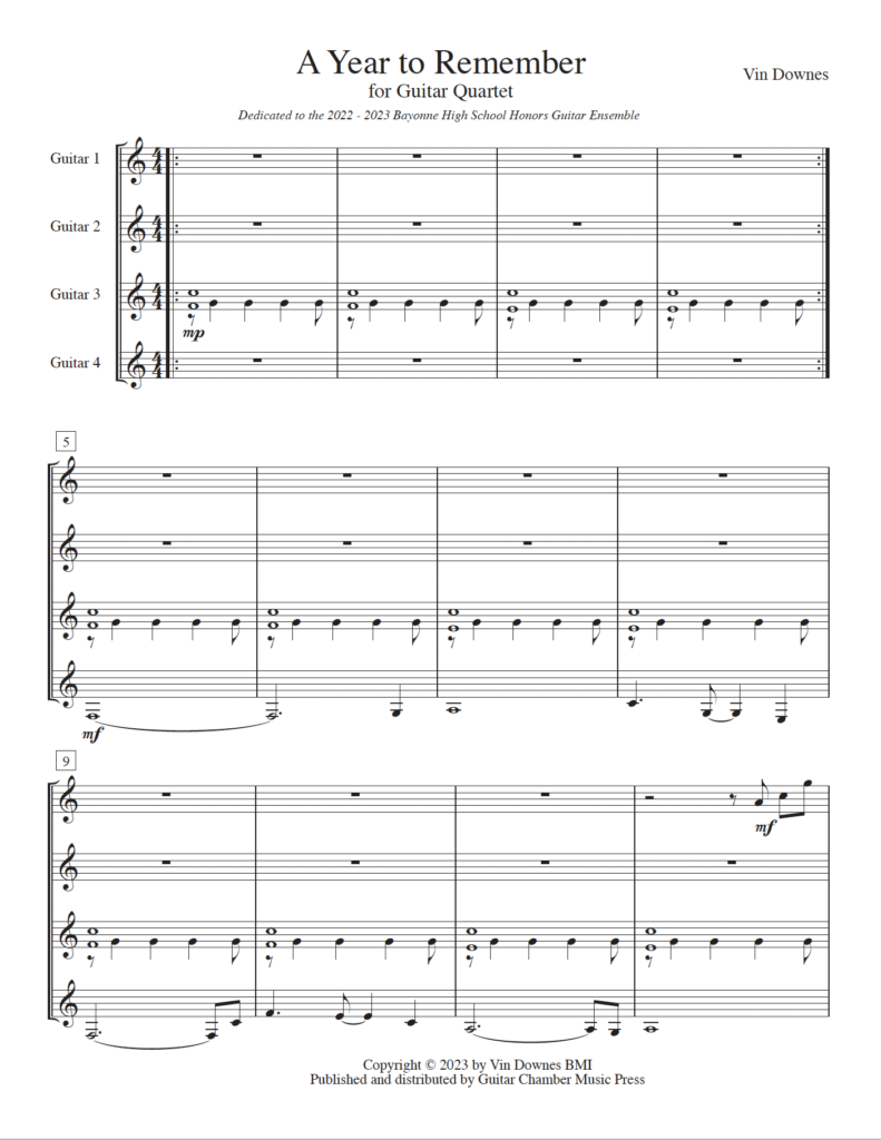 A Year To Remember – Guitar Chamber Music Press