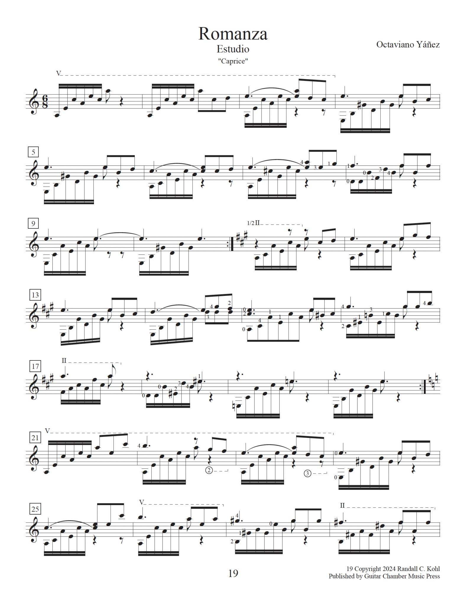 Octaviano Yáñez Original Compositions for Solo Guitar – Guitar Chamber ...