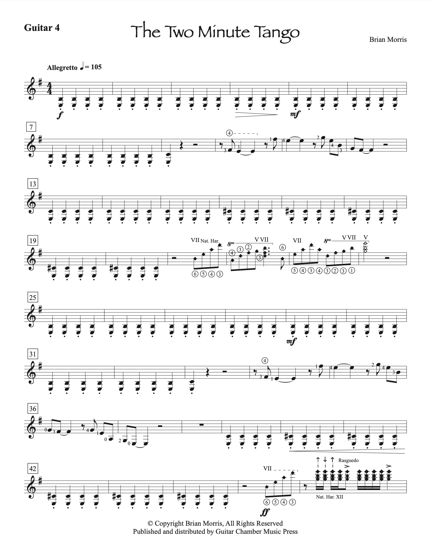 The Two Minute Tango – Guitar Chamber Music Press