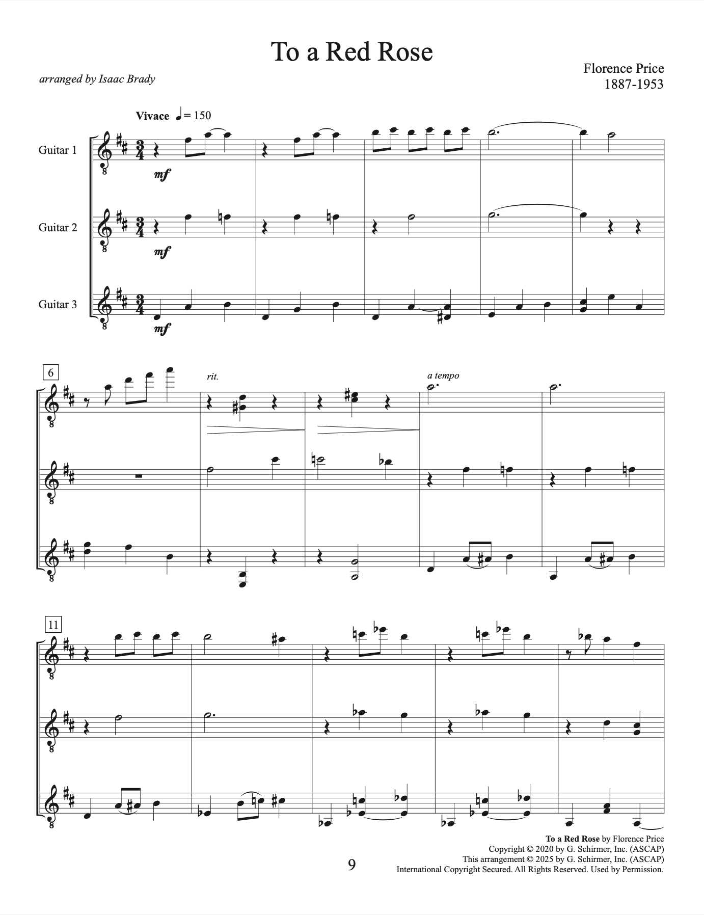 Three Roses – Guitar Chamber Music Press