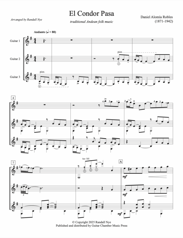 El Condor Pasa – Guitar Chamber Music Press